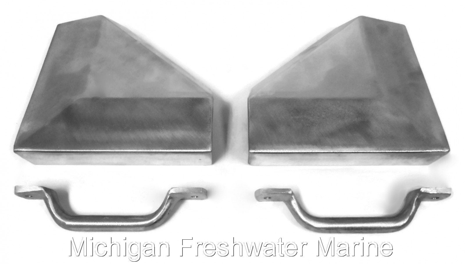 NEW! Made in the USA Cast Aluminum Boat Transom Corner Bracket Caps ...